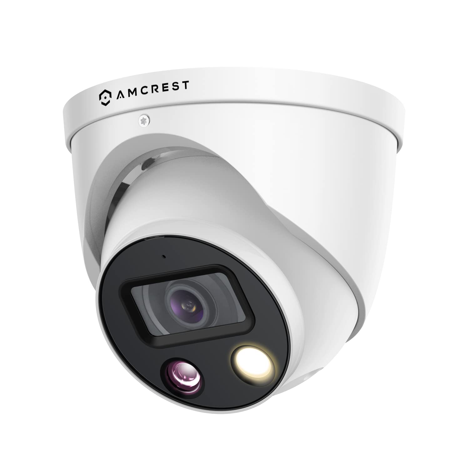 Amcrest UltraHD 4K (8MP) AI Outdoor Security Turret POE IP Camera, 4K @20fps, Face Detection, Vehicle & Human Detection, Spotlight, Built-in Siren Alarm, Built in Microphone, IP8M-TD2685EW-AI