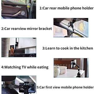 GHJGH Car Multifunctional Mount Phone and GPS Holder Universal Rotating Car Phone Holder, Multifunctional Rearview Mirror Phone Holder for Car (A+B)