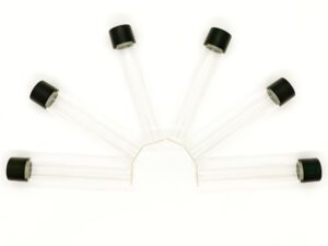 glass preroll vials with child resistant cap - 120mm glass tube (6, black)