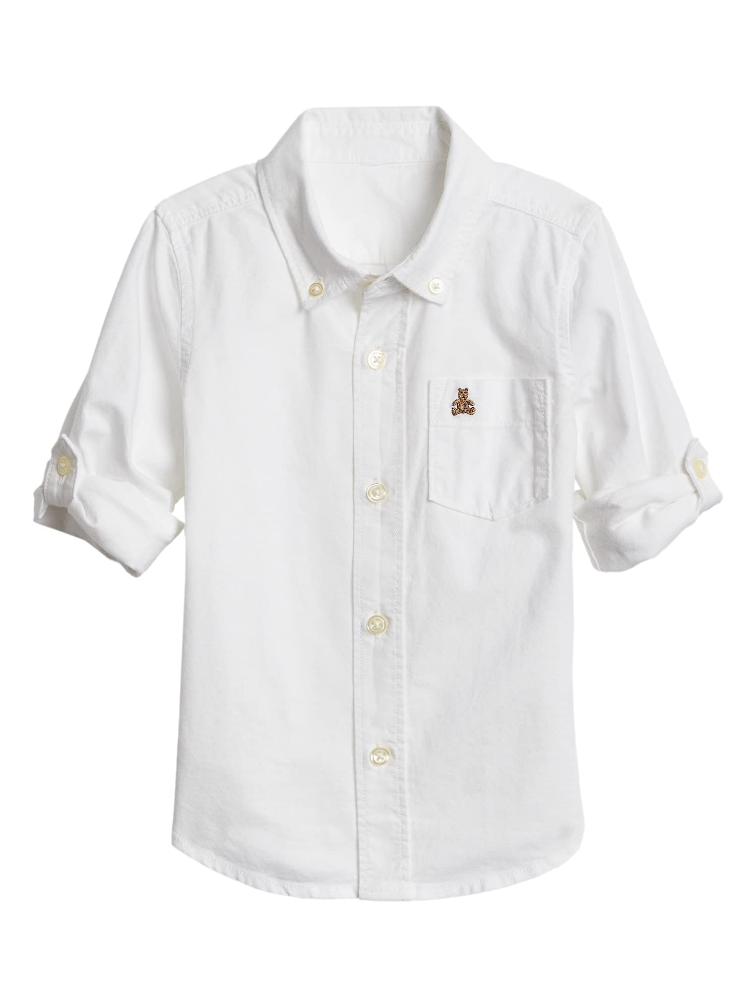 GAP Baby Boys Toddler Oxford Convertible Button Down Shirt, White000, 2T US