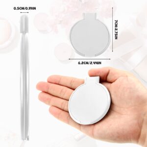 Yalikop 36 Pcs Compact Mirror Bulk Round Makeup Mirror Portable Makeup Mirror Mini Folding Mirror for Purse Women Travel Daily Use(White)