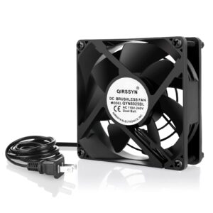 qirssyn ec axial fan 80mm x 25mm 3inch ac 110v 115v 120v 220v 240v dual ball for small camper refrigerator projector breaker box modem stereo receiver cooling