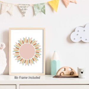 Nursery Wall Art Pink Rainbow Canvas Print - You Are My Sunshine Wall Art Decor Cloud Nursery Pictures Wall Art for Girl Bedroom Nursery Prints Posters Kids Room Wall Art 16x24x3 Inch unframed