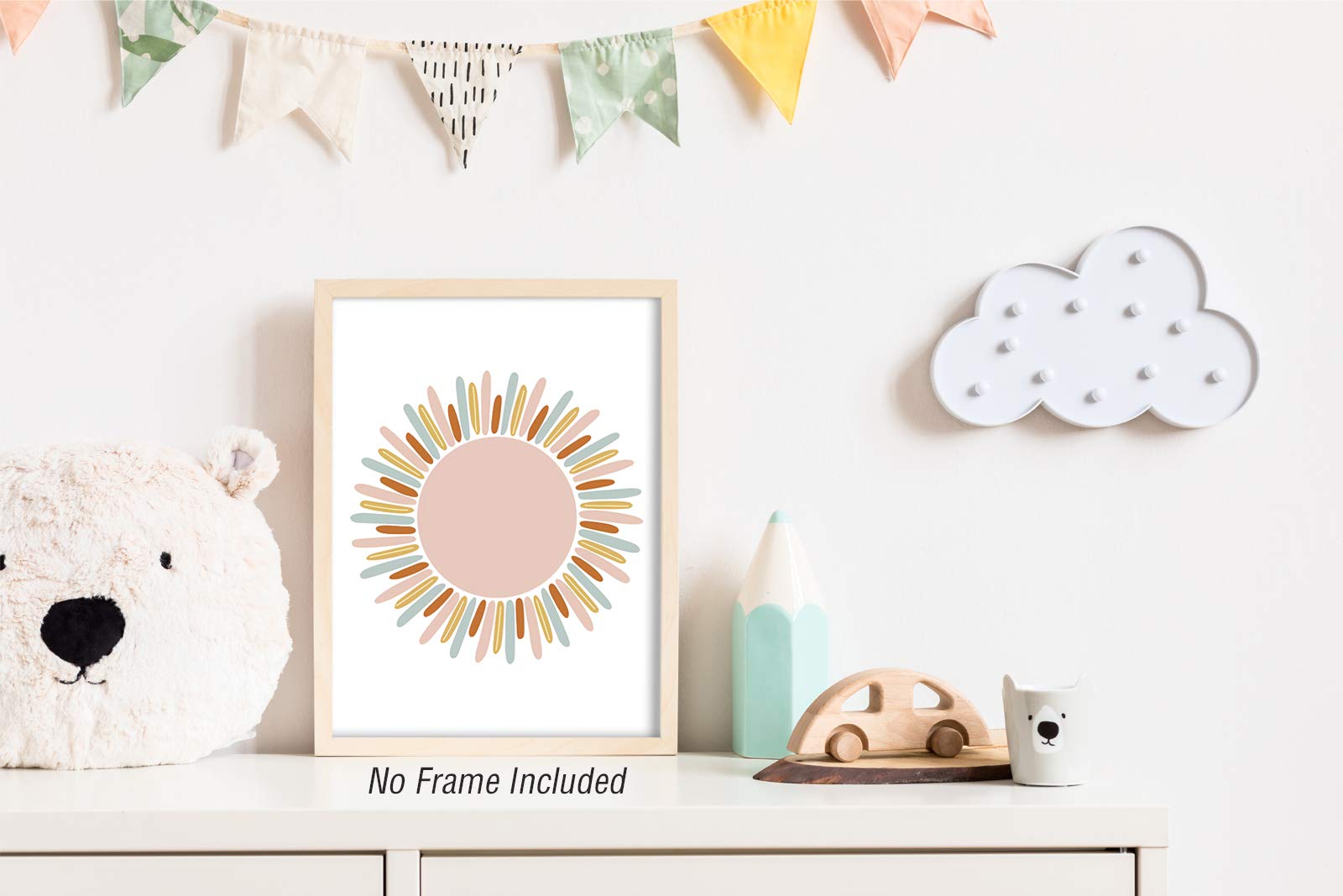 Nursery Wall Art Pink Rainbow Canvas Print - You Are My Sunshine Wall Art Decor Cloud Nursery Pictures Wall Art for Girl Bedroom Nursery Prints Posters Kids Room Wall Art 16x24x3 Inch unframed