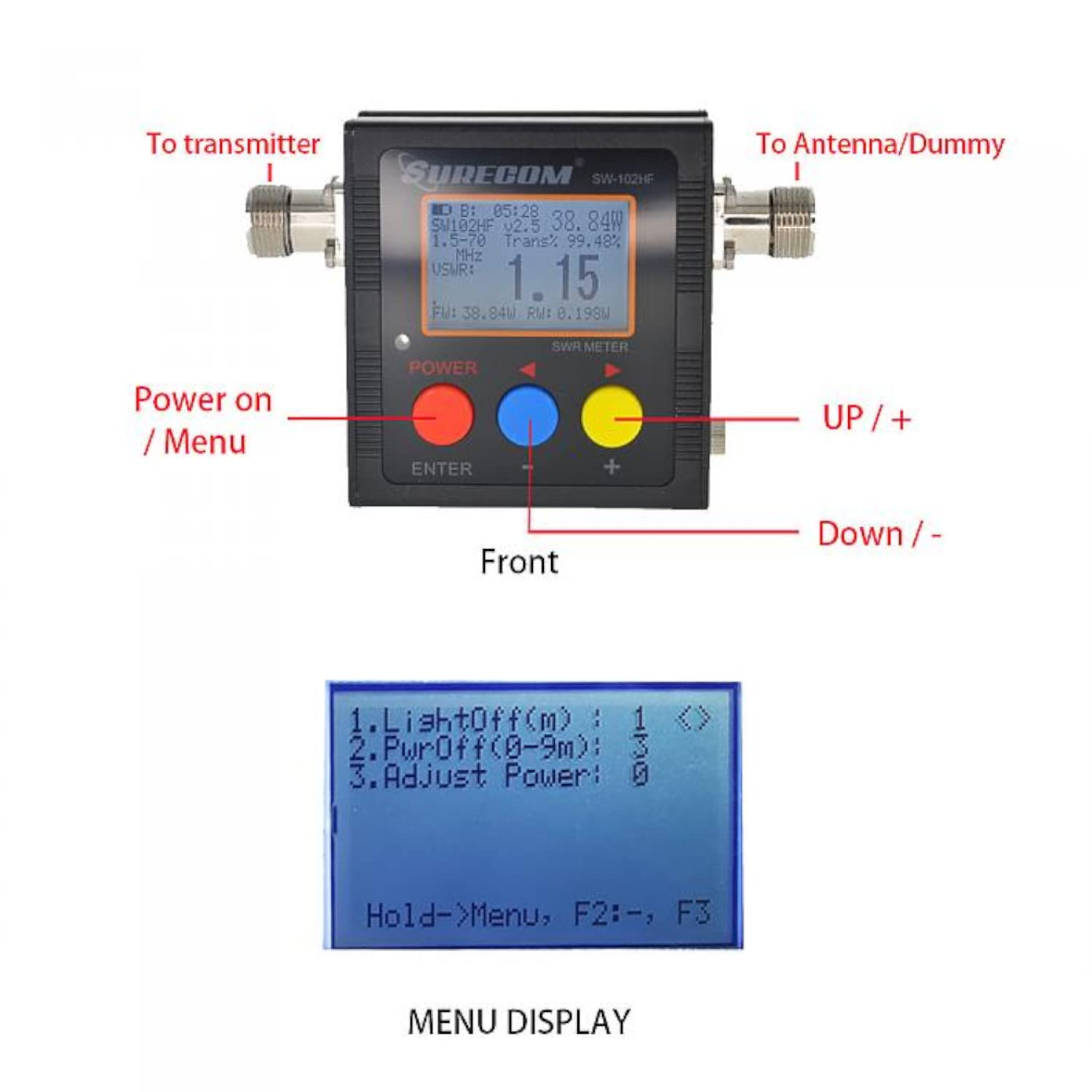 Surecom SW-102HF 1.5-70MHz V.S.W.R. & Power Meter