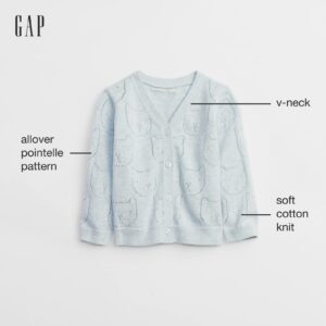 GAP Baby Boys Pointelle Cardigan Sweater, Oatmeal Heather B0210, 3-6 Months US