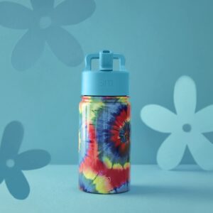 Simple Modern Kids Water Bottle with Straw Lid | Insulated Stainless Steel Reusable Tumbler for Toddlers, School | Summit Collection | 14oz, Tie-Dye