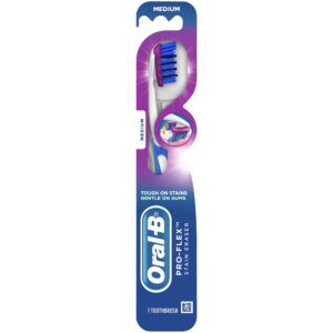 oral-b, pro-flex stain eraser toothbrush, medium, 1 count