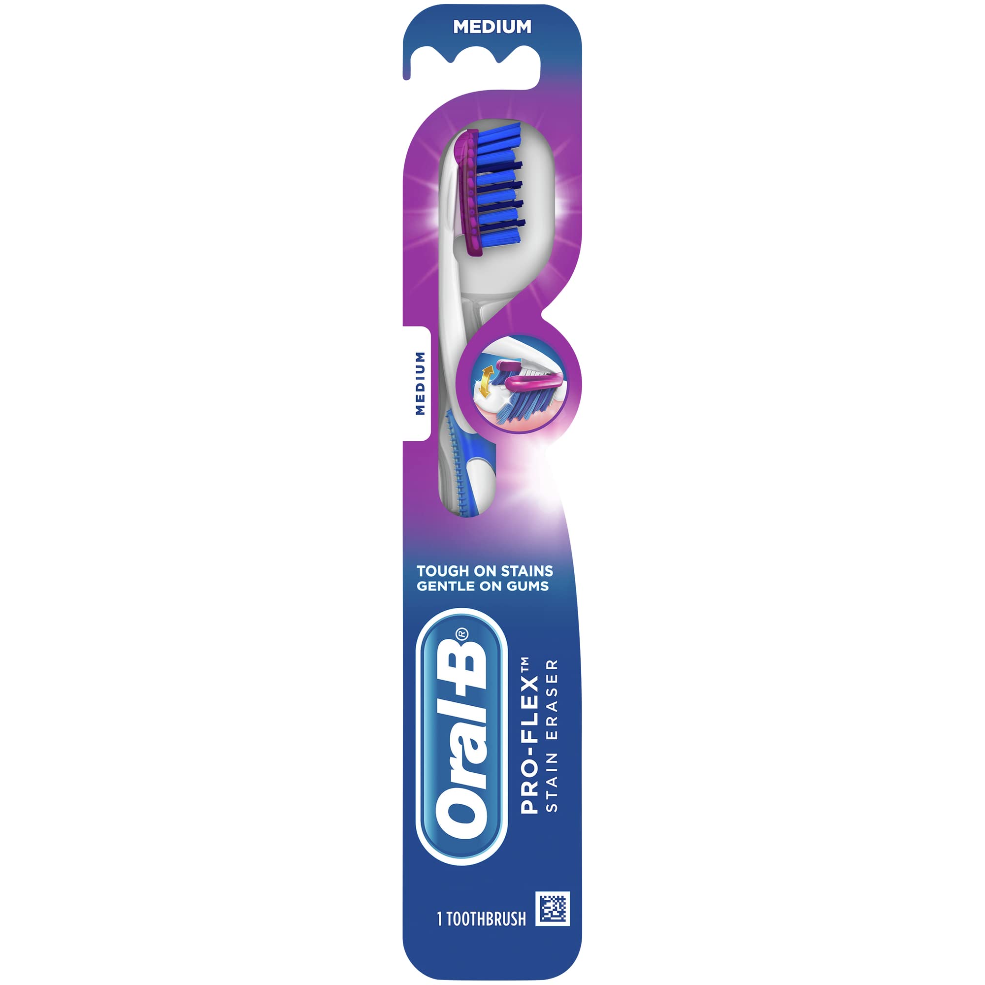 Oral-B, Pro-Flex Stain Eraser Toothbrush, Medium, 1 Count