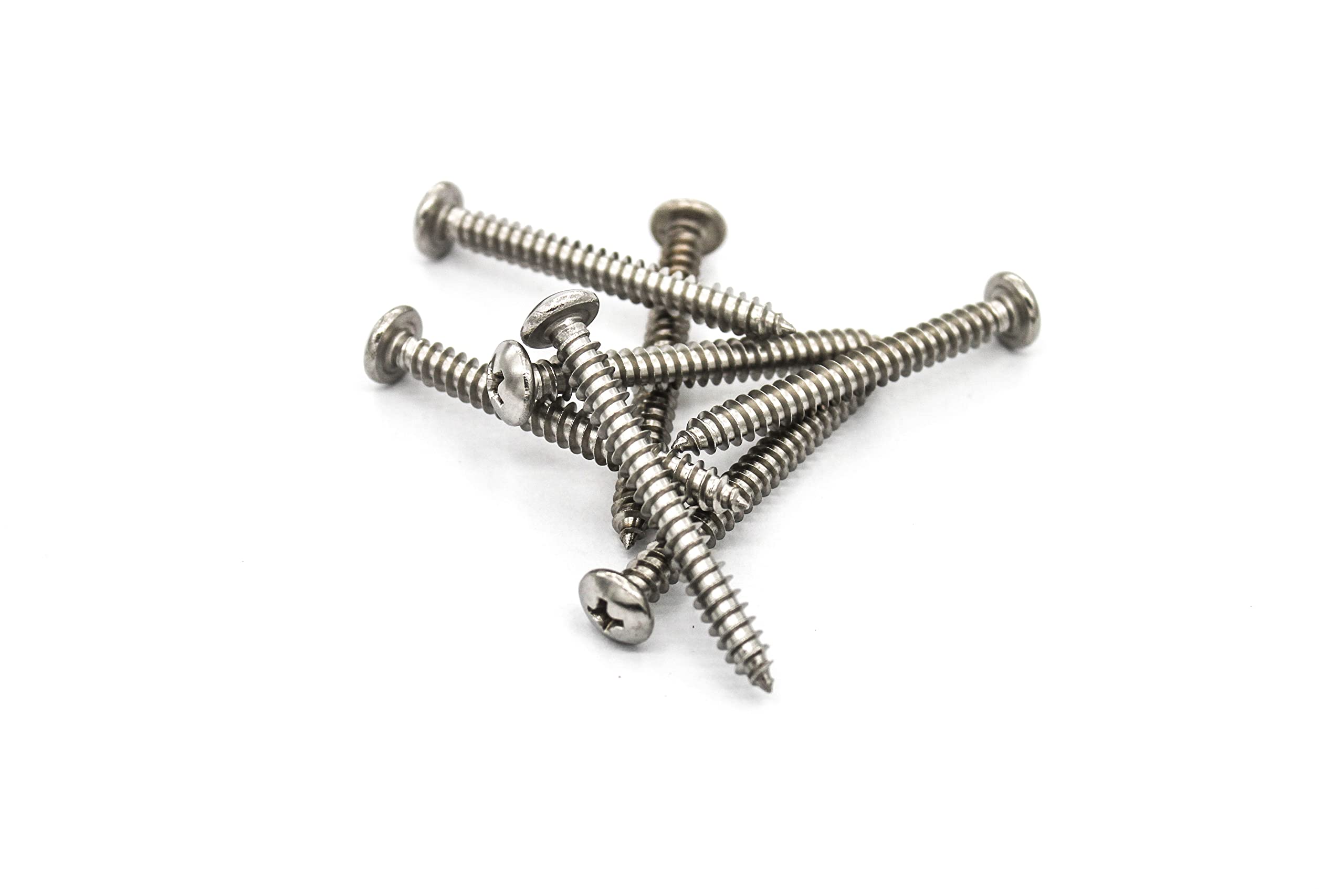 50pcs #10 X 1-3/4" Stainless Steel Cross Head Cross Wood Screw, 18-8 (304) Stainless Steel Screw, self-Tapping Screw.