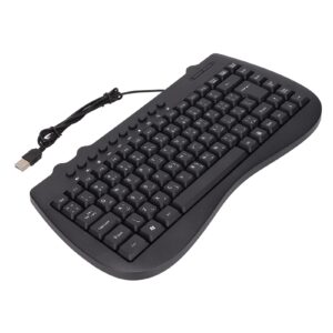 Dilwe Compact Gaming Office Keyboard, 87 Key Wired Mini USB Interface Desktop Computer Mute Ultra Thin Keyboard Multimedia Keyboard Quiet Clicks(Arabic)