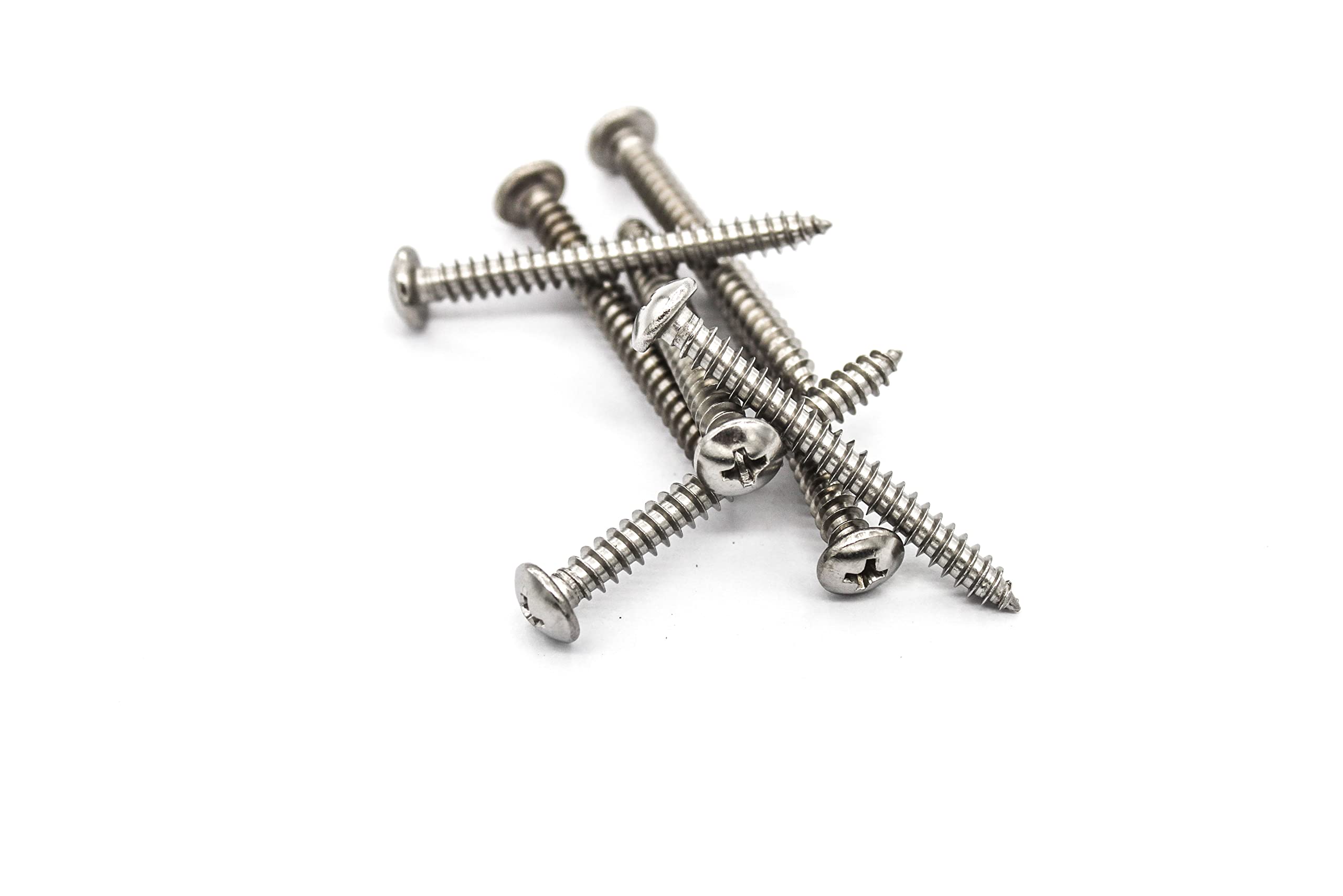 50pcs #10 X 1-3/4" Stainless Steel Cross Head Cross Wood Screw, 18-8 (304) Stainless Steel Screw, self-Tapping Screw.