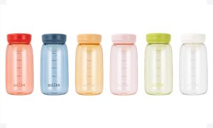 diller mini plastic water bottle without straw, 10 oz small plastic bottle bpa free & safe for girls, kids, fast flow, durable for milk tea (green)