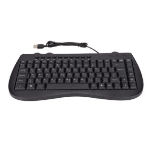 dilwe compact gaming office keyboard, 87 key wired mini usb interface desktop computer mute ultra thin keyboard multimedia keyboard quiet clicks(arabic)