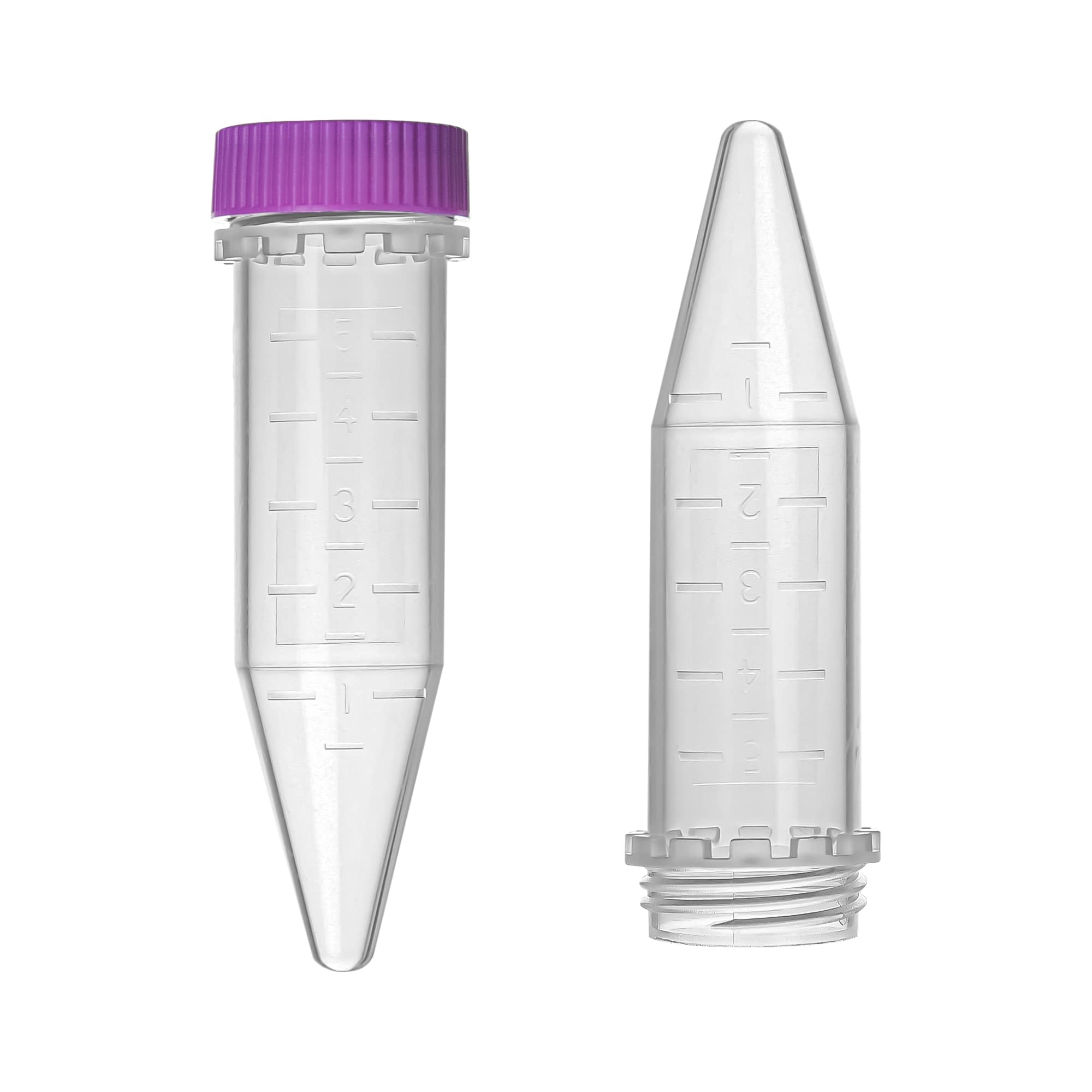 LABALPHA Conical Centrifuge Tubes 5ml with Screw Caps, Polypropylene Centrifuge Tubes with Graduated and Write-on Spot,100Pcs