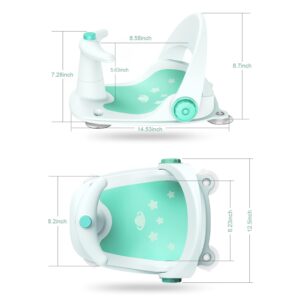 Baby Bath Seat, Bath Seat for Babies 6 Months & Up, Bath Seats for Babies Sitting Up, Non-Slip Infant Bath Seat with Adjustable Backrest Support/4 Strong Suction Cup, Foldable Toddler Bath Seat