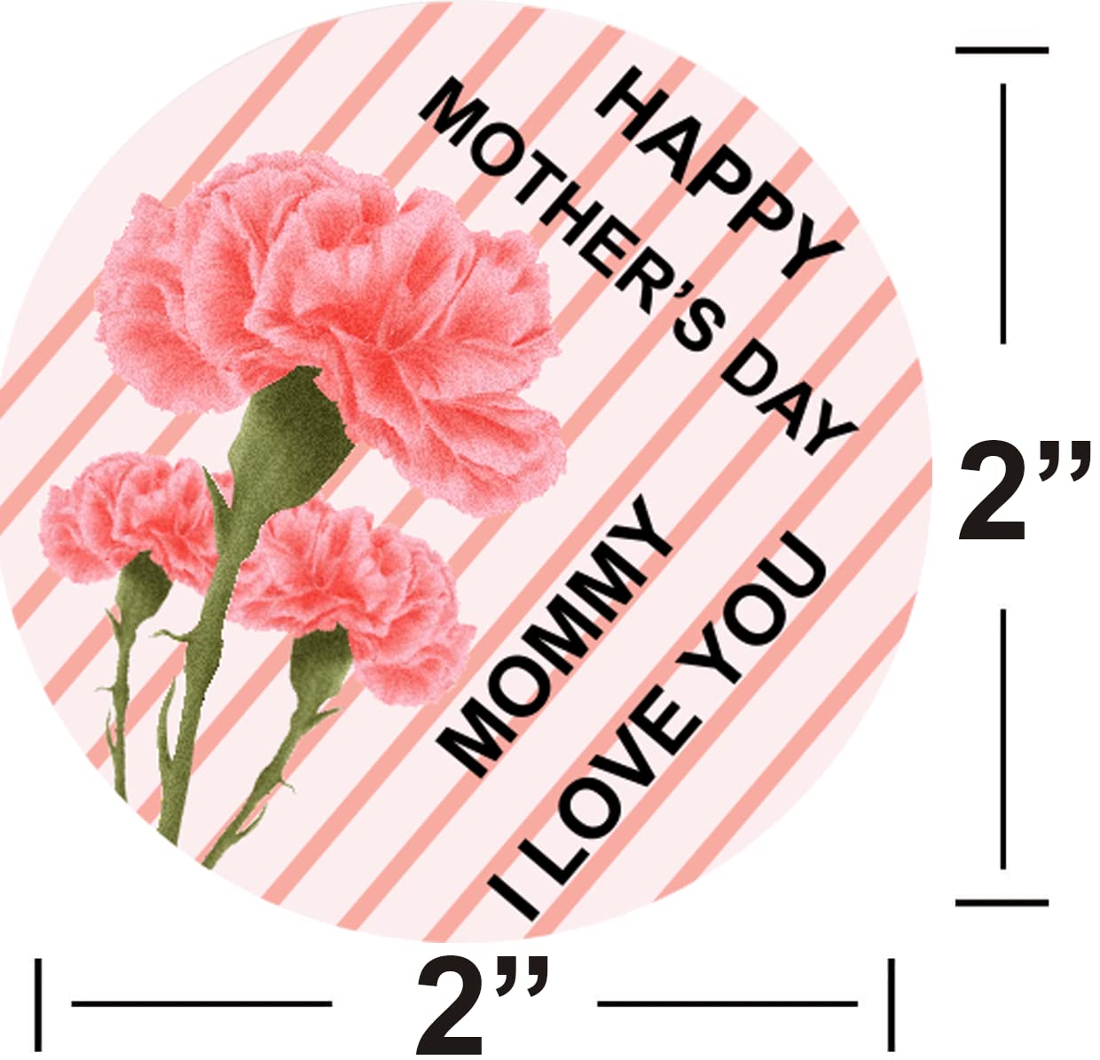 2 Inch Happy Mothers Day Stickers Mother’s Day Labels Floral Mother's Day Gift Tag for Card,Presents Package Bag 500 Pcs/Roll