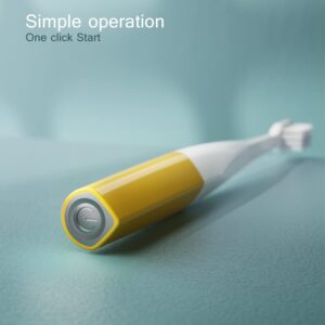 Blenpapa Battery Powered Electric Toothbrush for Kids, Sonic Toothbrush, IPX7 Waterproof, Yellow