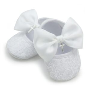 nihao baby girl baptism shoes for baby girl newborn a-2-white shoes lace mary-jane-flats 0-3 months