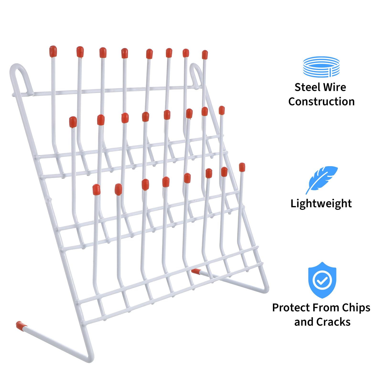 Baluue Test Tube Rack Laboratory Drying Rack Lab Glassware Drying Draining Rack Desk Top Lab Supply Cleaning Equipment for Education or Lab Science Use