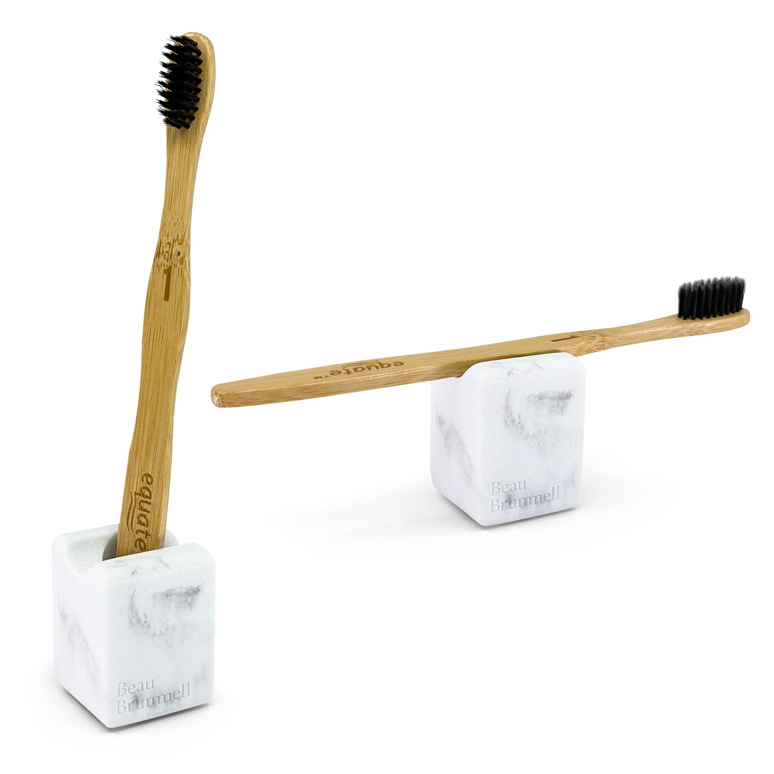 Multi-Purpose Bathroom & Desk Stand Holder | for Toothbrush, Shaving Razor, Makeup Brush, Pen, Pencil | Great for Travel & Home Use | 2" H x 1.5" W x 1.5" D | 1-Pack