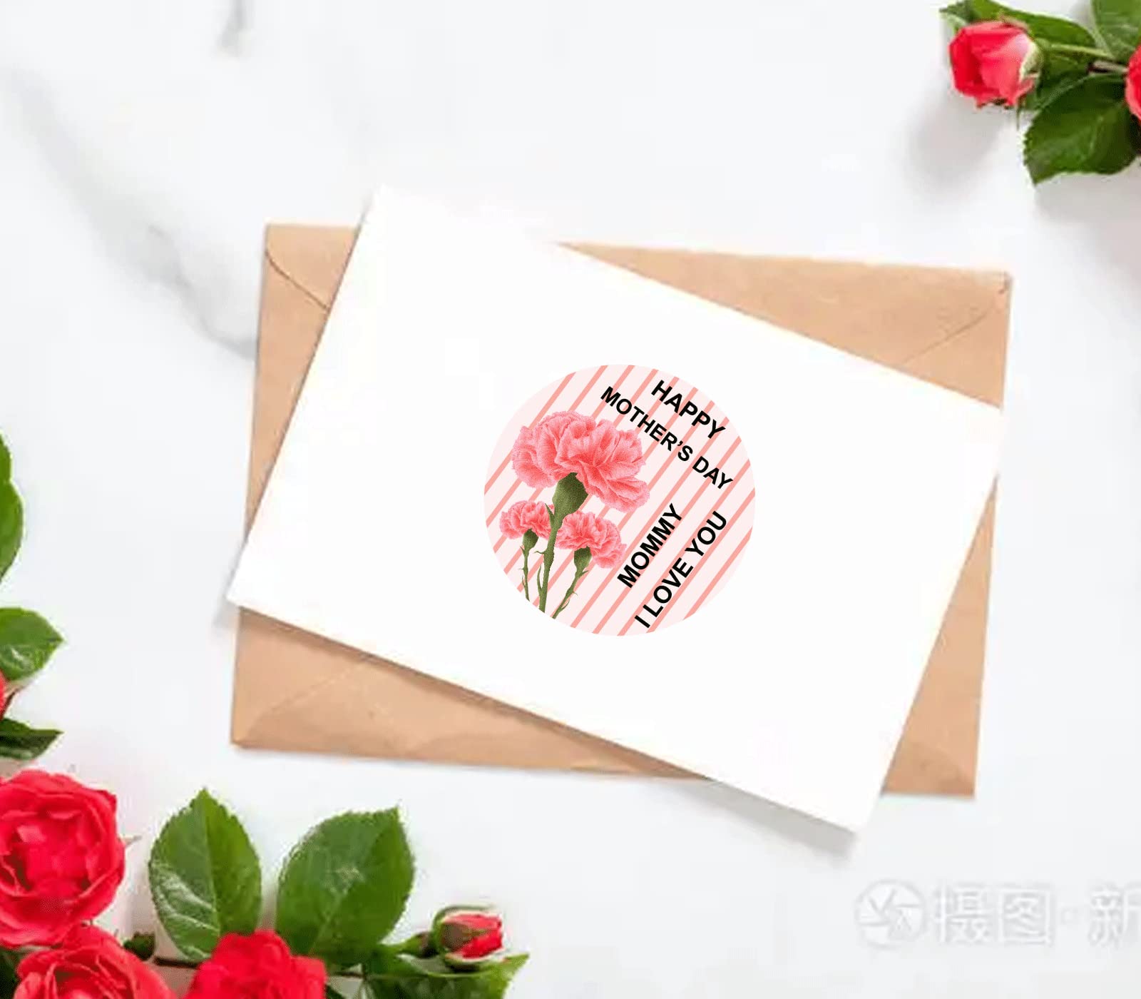 2 Inch Happy Mothers Day Stickers Mother’s Day Labels Floral Mother's Day Gift Tag for Card,Presents Package Bag 500 Pcs/Roll