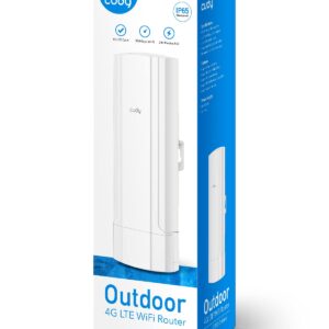 Cudy Unlocked Outdoor 4G LTE Modem Router with SIM Card Slot, N300 WiFi, EC25-AFX, IP65, PoE or DC, Pole or Wall mounting, DDNS, VPN, Cloudflare, LT300 Outdoor