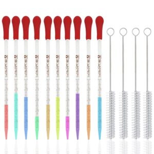 10 pieces glass pipettes graduated dropper,sonku 10pcs 1ml long glass pipette dropper with 10 rubber caps and 4pcs droppers brush