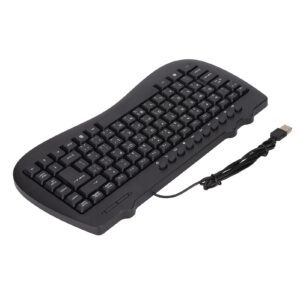 Dilwe Compact Gaming Office Keyboard, 87 Key Wired Mini USB Interface Desktop Computer Mute Ultra Thin Keyboard Multimedia Keyboard Quiet Clicks(Arabic)