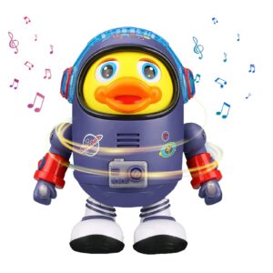 gfori baby duck toy musical interactive duck toy with lights and sounds, space elements designed, cute dancing space duck toy playset, for toddlers and gift for kids