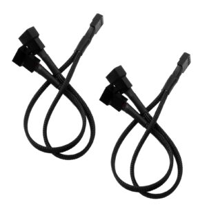 nutjam black 4 pin pwm fan splitter cable,1 to 2 converter, fan splitter adapter for desktop computer cpu & fan (2 pack)