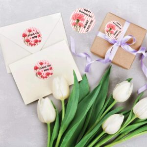 2 Inch Happy Mothers Day Stickers Mother’s Day Labels Floral Mother's Day Gift Tag for Card,Presents Package Bag 500 Pcs/Roll