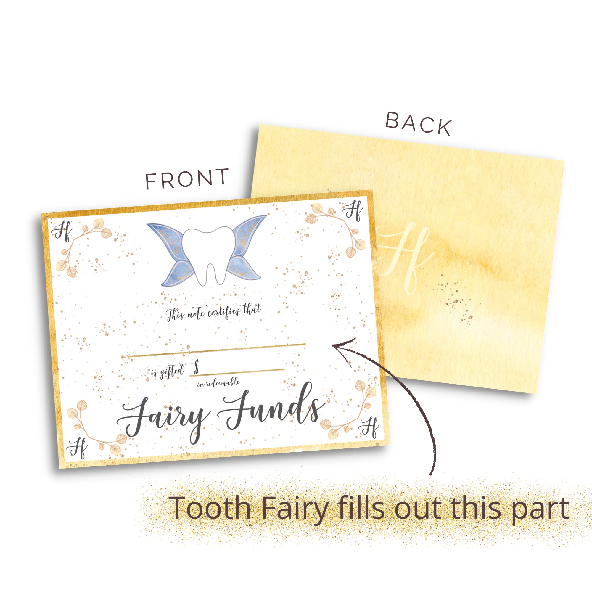 20 Moments of Tooth | 20 Customizable Cash Replacement Tooth Fairy Cards and 1 Tooth Fairy Bag | Tooth Fairy Gifts for Girls and Boys | 20 Moments Fairy Funds ToothFairy Gift