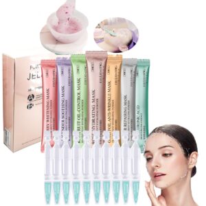 newfacefure diy spa rose hyaluronic acid hydro jelly facial mask powder collagen face 12 sacks with 10 pack serum