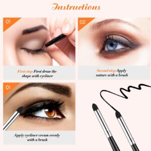 2 Pcs Eyeliner Smudge Brush Pencil Soft Makeup Tool Eyeshadow Blending Brush Eye Pencil Brush Eyeliner Smudge Tool Set for Eyeliner Blending Eye Shadow Liner (Sponge, 6.2 Inch)