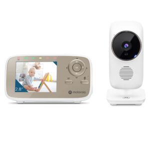 motorola vm483 - hd 1080p 2.4ghz wireless 1000ft range baby monitor w/ 2.8" color screen & 2-way audio - indoor & outdoor usage, remote pan-tilt-zoom, room temp, & infrared night vision