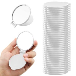 yalikop 36 pcs compact mirror bulk round makeup mirror portable makeup mirror mini folding mirror for purse women travel daily use(white)