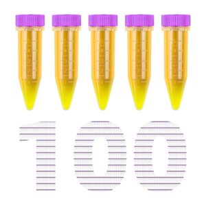 labalpha conical centrifuge tubes 5ml with screw caps, polypropylene centrifuge tubes with graduated and write-on spot,100pcs