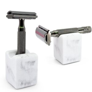 Multi-Purpose Bathroom & Desk Stand Holder | for Toothbrush, Shaving Razor, Makeup Brush, Pen, Pencil | Great for Travel & Home Use | 2" H x 1.5" W x 1.5" D | 1-Pack