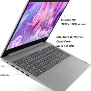 Lenovo IdeaPad Laptop, 14" FHD Display, Intel Core i5 Processor (Quad Core, up to 4.2 GHz), 12GB DDR4 RAM, 512GB PCIe SSD, Webcam, WiFi, HDMI, SD Card Reader, Windows 11 with JAWFOAL