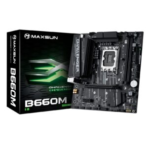 maxsun b660 lga 1700(intel 12th gen) matx motherboard (pcie 4.0, ddr4, dual m.2 slots, 1gb lan, 2x dp, hdmi, vga, usb 3.2)