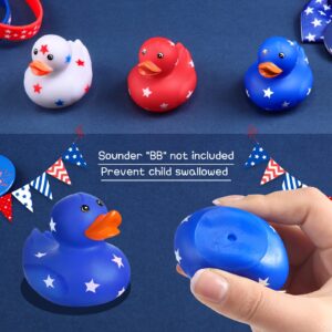 Independence Day 2 Inch Patriotic Rubber Ducks Float Small Rubber Ducks Shower Rubber Ducks Star Rubber Ducky for Cruise Ships Bath Baby Showers Summer Beach and Pool (12 Pieces)