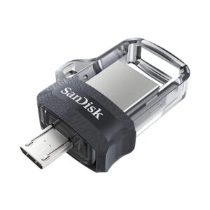 sandisk 256gb ultra dual drive m3.0 for android devices and computers - microusb, usb 3.0 - sddd3-256g-gam46, black