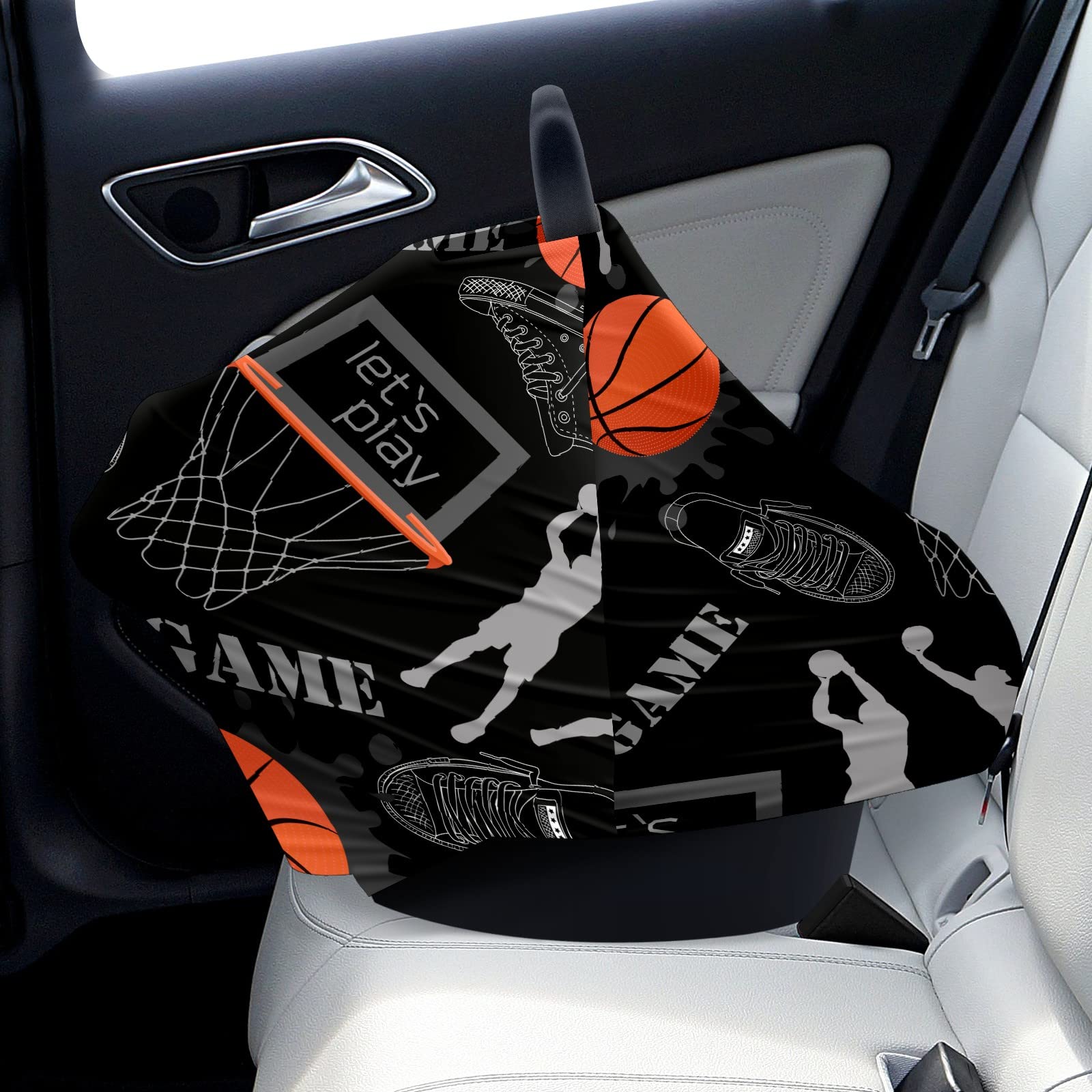 Baby Car Seat Stroller Covers Sport Basketball Game Nursing Cover Breastfeeding Scarf Soft Breathable Stretchy Coverage Carseat Canopy Cover for Boys and Girls Soft Breathable Multi Use Shower Gift