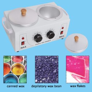 Upgraded Double Wax Warmer Professional Machine Pot Hot Heater Salon Heater Warmer Hair Removal Wax Pot Machine 20-100℃ Heater Warmer Hair Removal with Wooden Wax Sticks