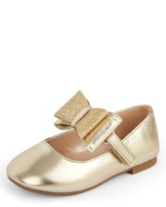 gymboree, and toddler girls dressy ballet flat,gold,1