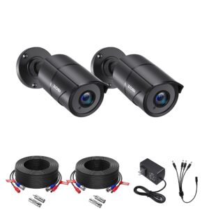 zosi 2pack 2mp 1080p 1920tvl hd-tvi home security camera outdoor indoor with audio recording,36pcs leds,120ft night vision, 105°view angle, weatherproof surveillance cctv bullet camera (black color)