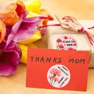 2 Inch Happy Mothers Day Stickers Mother’s Day Labels Floral Mother's Day Gift Tag for Card,Presents Package Bag 500 Pcs/Roll