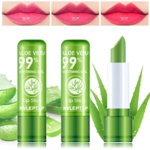 nvleptap 3pcs aloe vera lipstick,lip stain,lip gloss, long lasting nutritious lip balm, moisturizer magic temperature color changing lipstick, lip stain long lasting waterproof lip makeup