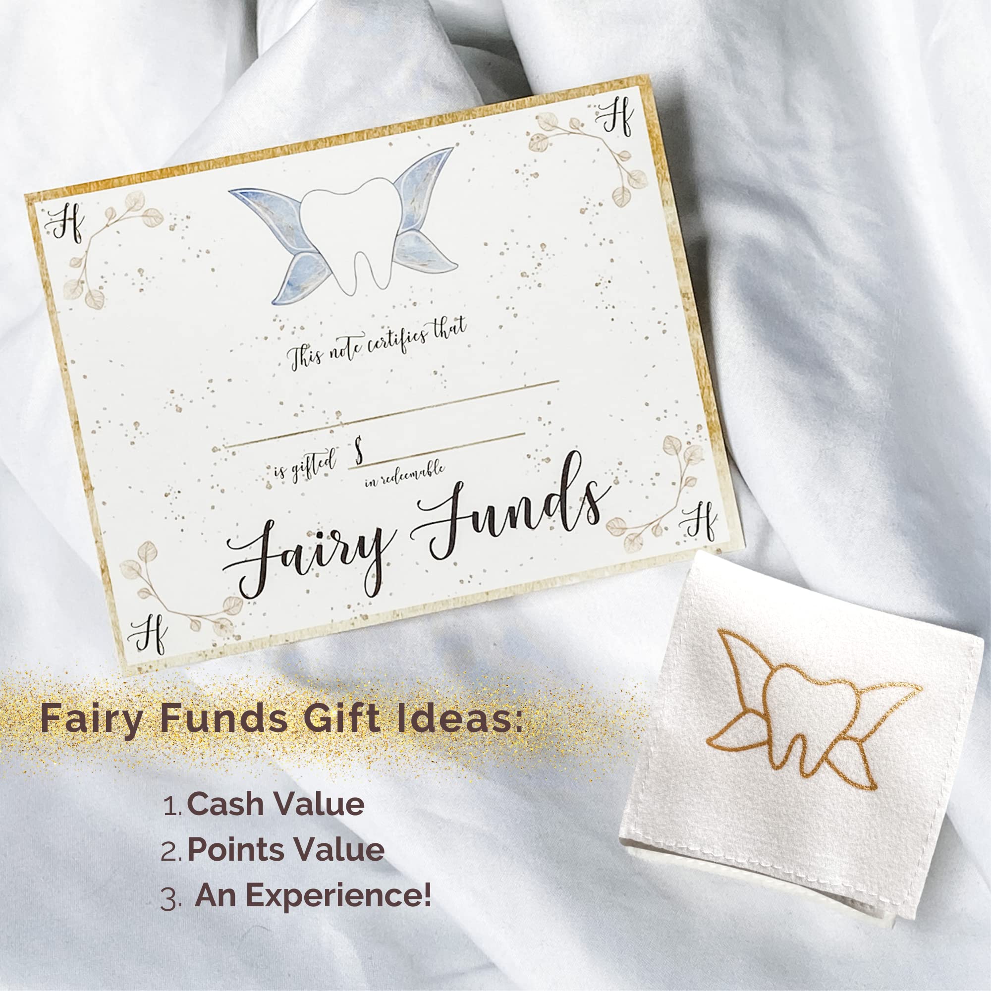 20 Moments of Tooth | 20 Customizable Cash Replacement Tooth Fairy Cards and 1 Tooth Fairy Bag | Tooth Fairy Gifts for Girls and Boys | 20 Moments Fairy Funds ToothFairy Gift